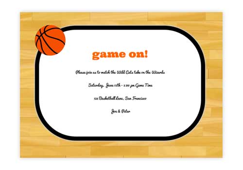 Basketball Online Invitation